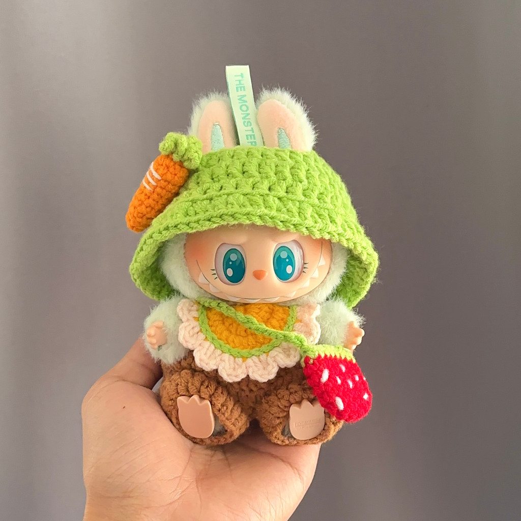 For 17 cm V1V2 Labubu Clothes outfit Labubu Standing Sitting Supring ...