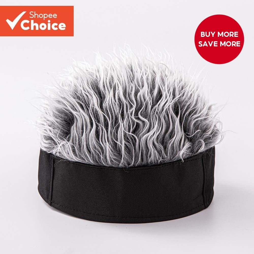 Retro Hip Hop Wig Hat - Short Hair Spoof Beanie for Men, Gangster ...