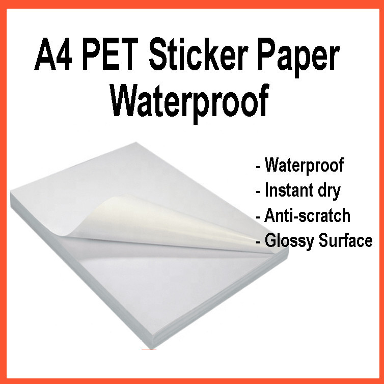 A4 Waterproof White PET Sticker / A4 Label Sticker Paper for Inkjet ...