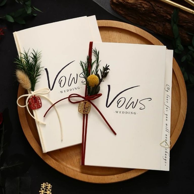 Straw Cake vow card A pair of wedding couple vows book niche bride oath ...