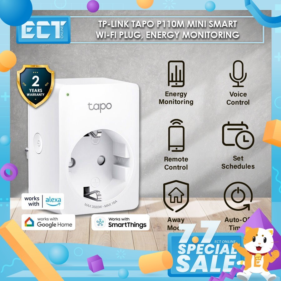 TP-Link Tapo P110M Mini Smart Wi-Fi Plug, Energy Monitoring | Shopee ...