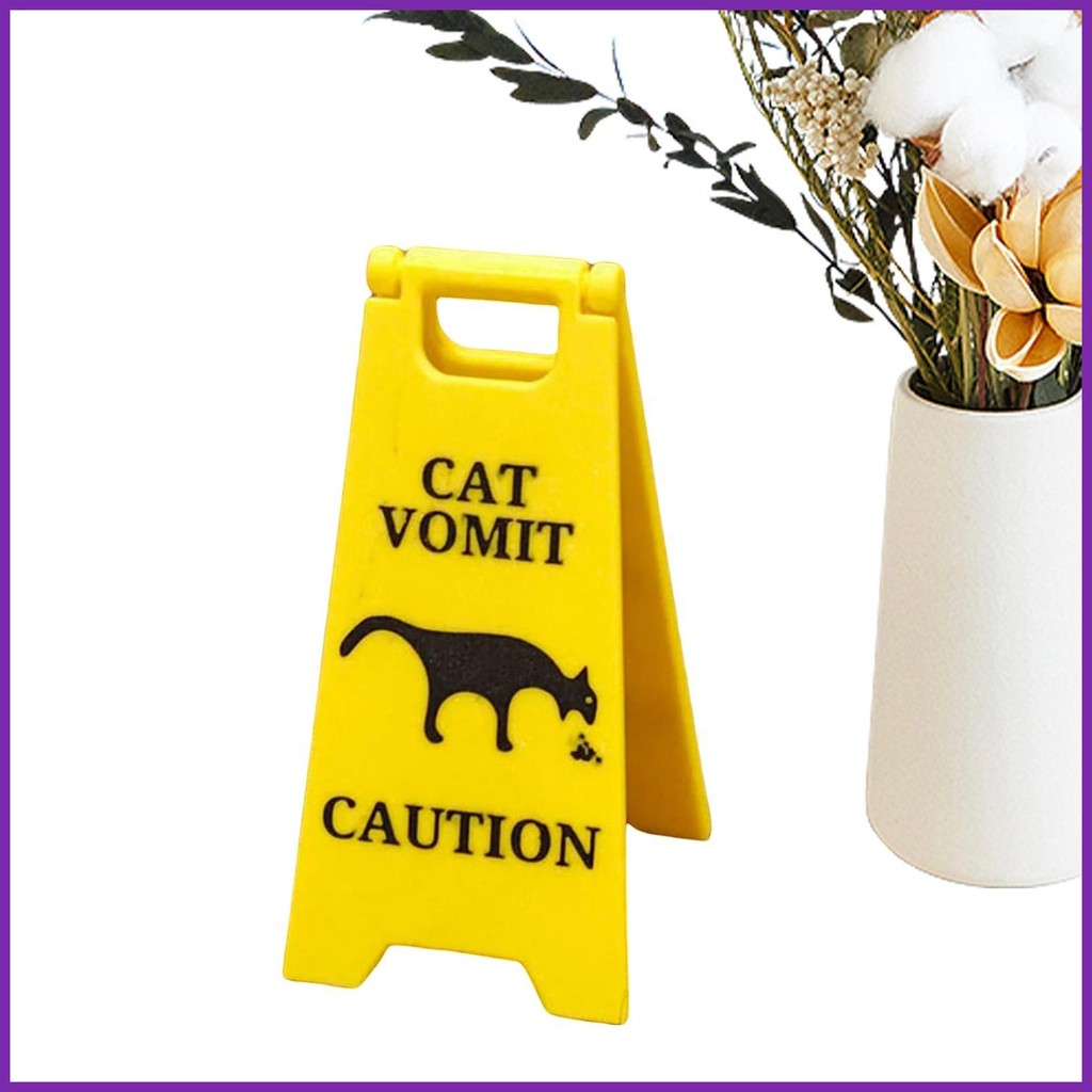 Cat Vomit Wet Floor Sign Caution Vomit Wet Floor Sign Yard Warning Sign ...