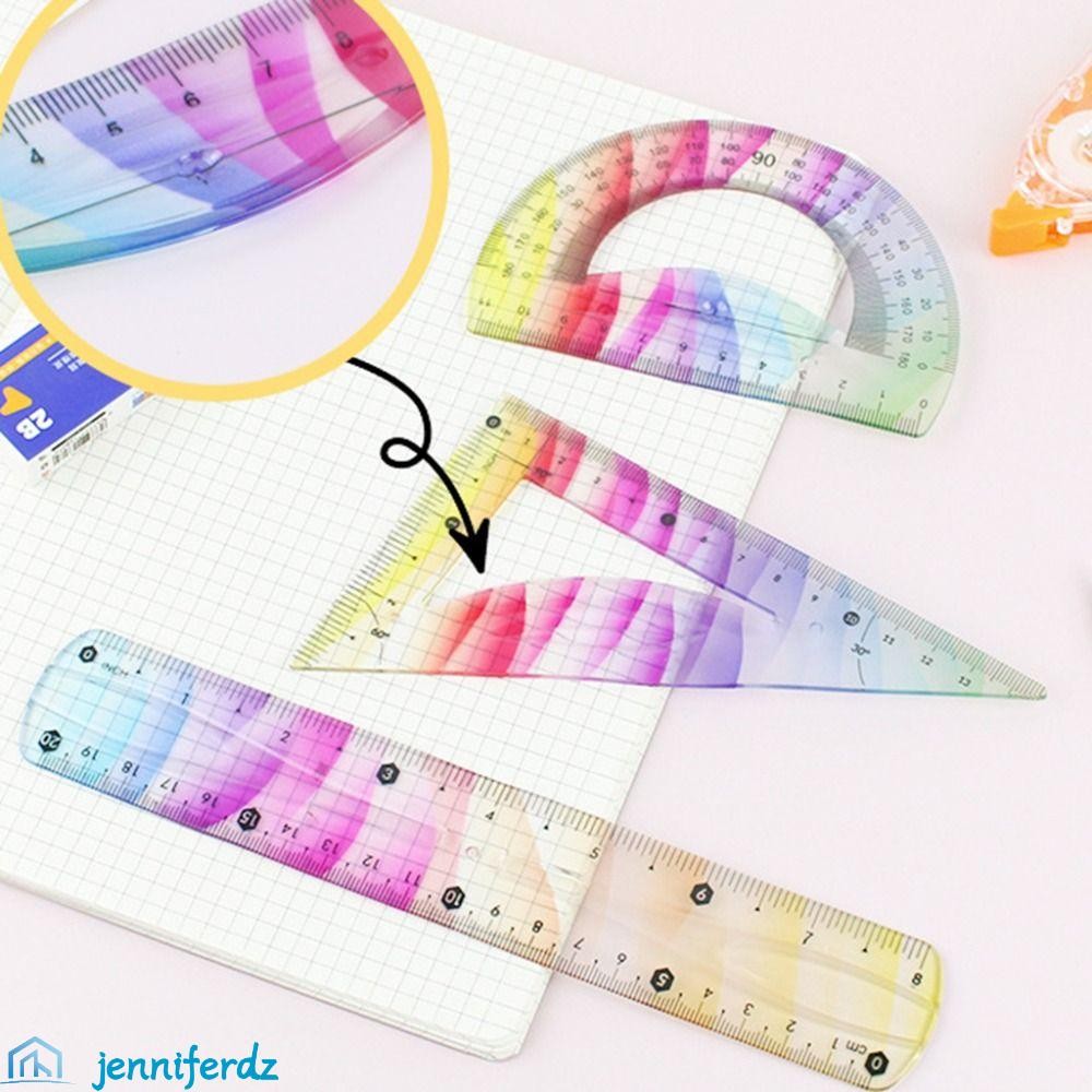 JENNIFERDZ 4 Pcs/set Rainbow Flexible Ruler Set, Inch And Metric 20cm ...