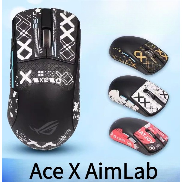Ace X AimLab mouse full anti-slip sweat-absorbing stickers painted leather material film ...