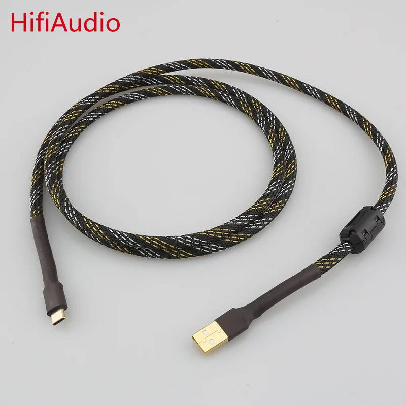 Hifi USB Cable USB Type C To A/B Audio Data Cable For USB DAC Mobile ...