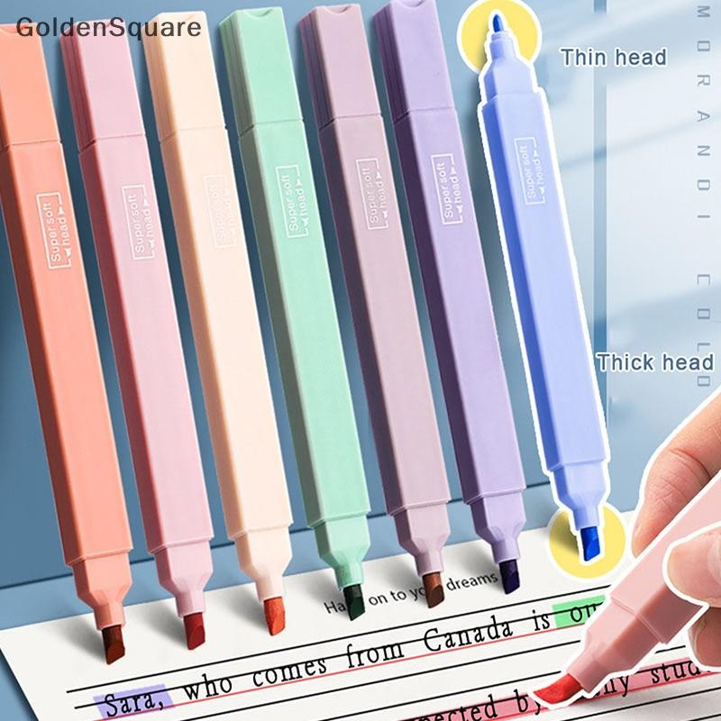 GG 6PCS High Light Color Kawaii Markers DIY Album Diary Double Ended ...