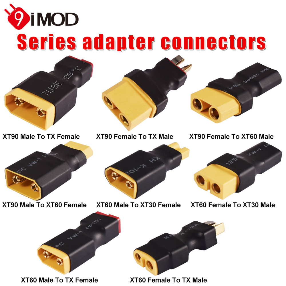 9IMOD 2/4PCS Plug XT60 XT30 XT90 T-plug Male Female Connector Adapters Plug Single Level Adanter ...