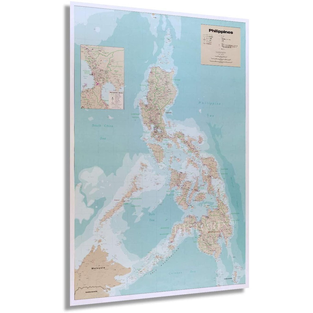Map of The Philippines Philippine Islands Map Includes Inset of Metro ...