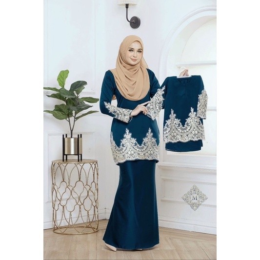 BAJU KURUNG MODEN VIRAL RAYA 2025 KURUNG BUDAK KIDS BABY BLUE TEAL ...