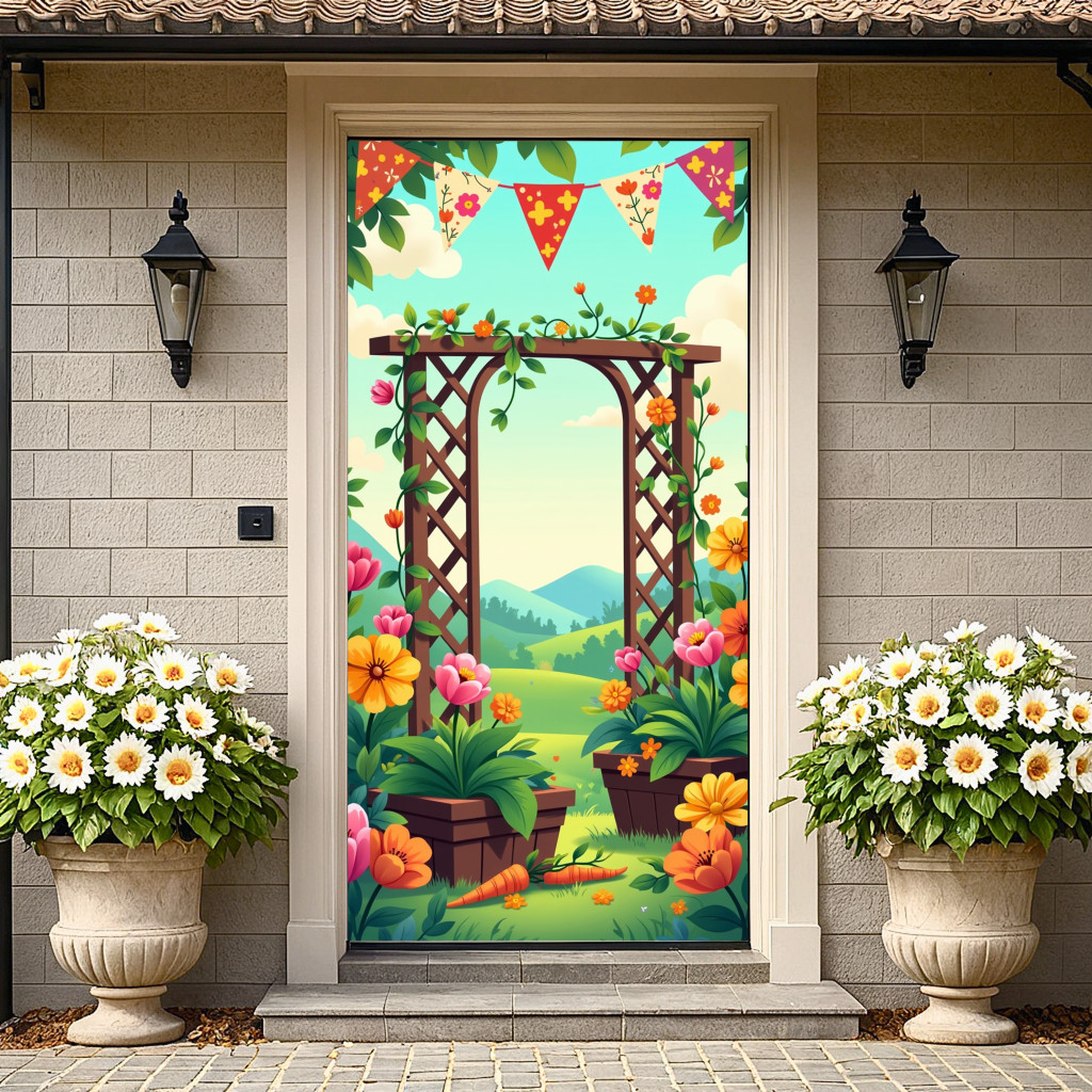 Garden Party Backdrop Floral Archway Theme Scenic Background for Events ...