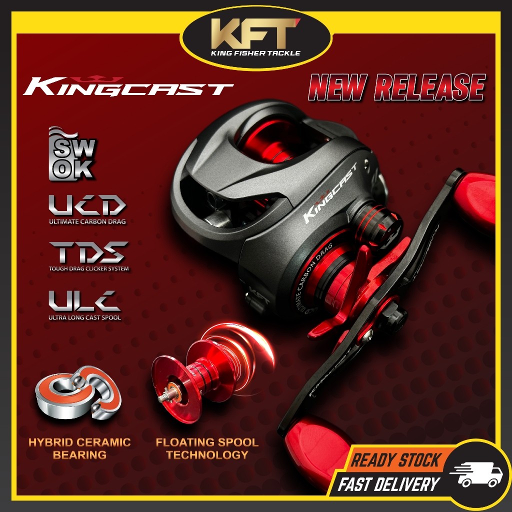 KFT Kingcast Baitcasting Fishing Reel Salt Water Mesin Pancing Mancing ...