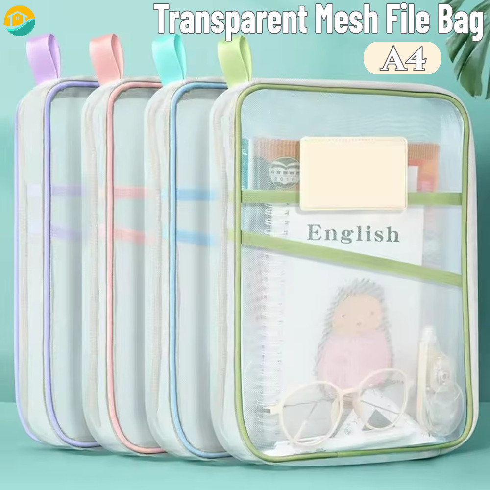 L-Type Double Zipper Large Capacity Books Homework Organizer A4 ...