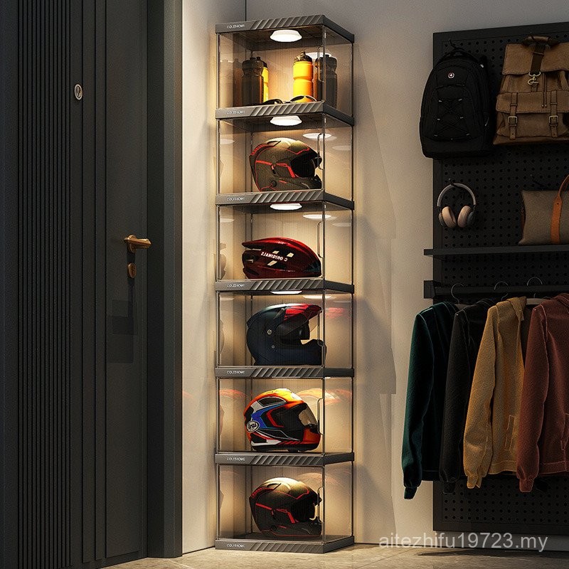Helmet Storage Cabinet Hand-Made Display Cabinet Motorcycle Helmet Hat ...