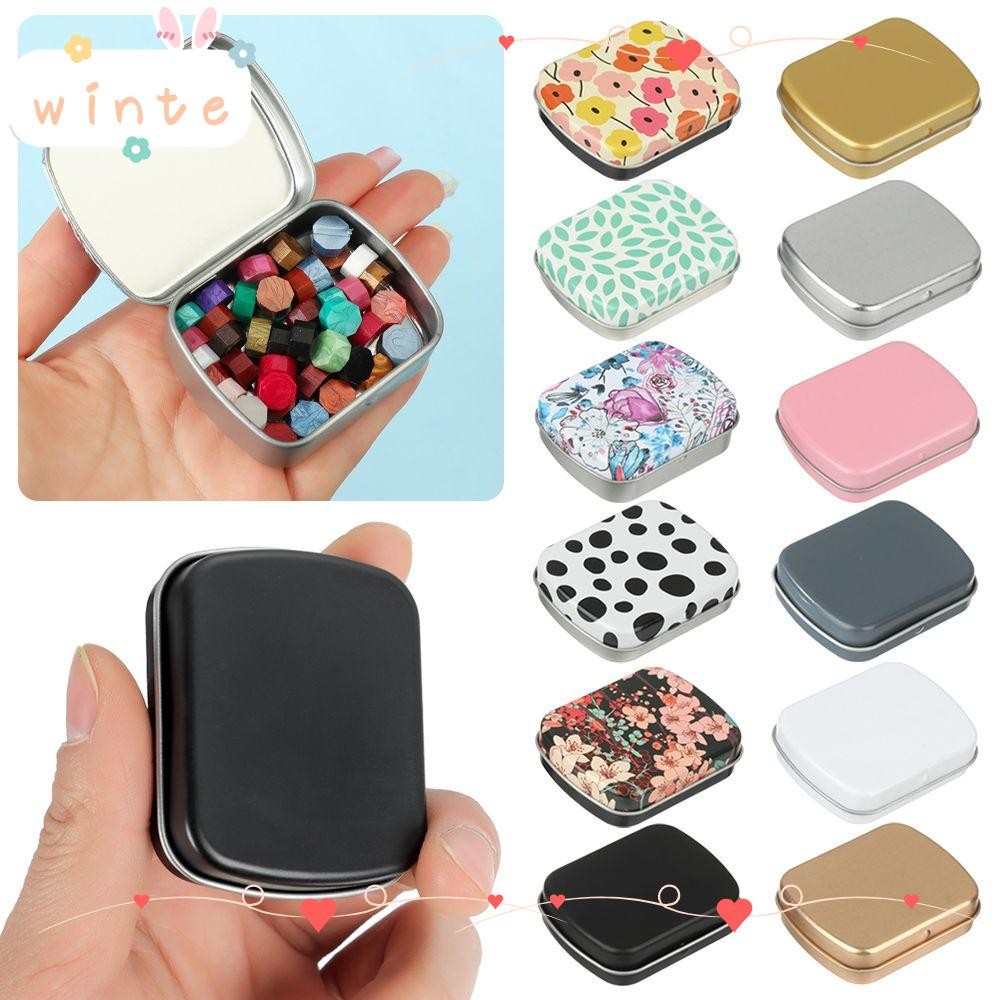 WINTE Tin Box Portable Small Storage Metal Hinged Container | Shopee ...