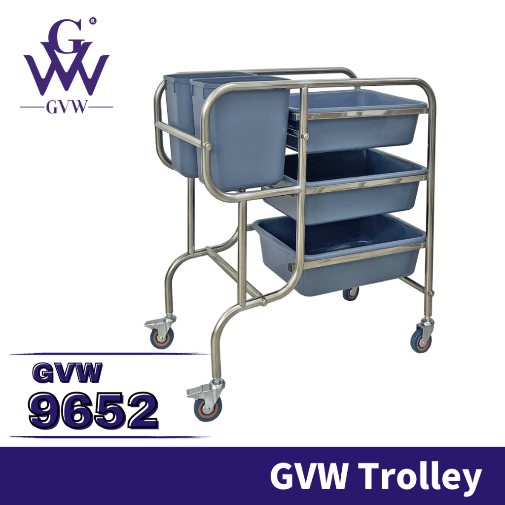 GVW Trolley Heavy Duty Troli Barang Beroda Stainless Steel Trolley With ...