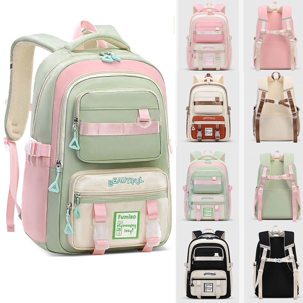 New girls large-capacity lightweight backpack junior high and middle ...
