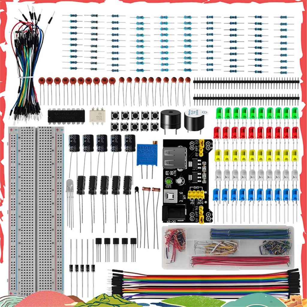 Kit for R3 DIY Project for R3 Electronic DIY Kit Electronic Component Set with Box 830 ...
