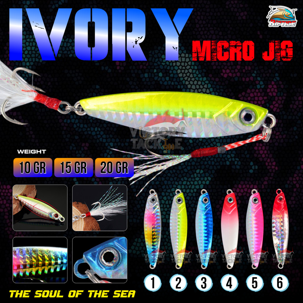 Riptide IVORY MICRO JIG Killer ASSIST HOOK FEATHER + TREBLE WEIGHT 10 ...
