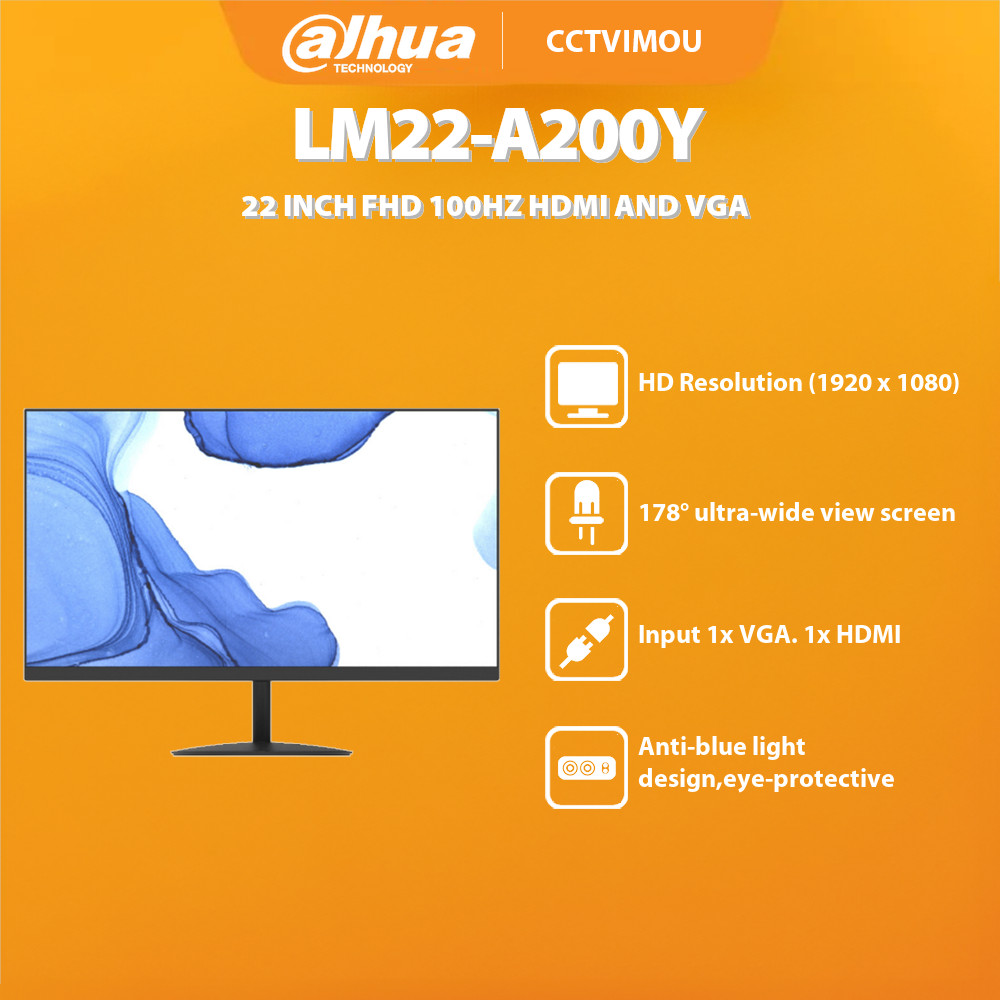 Dahua LM22-A200Y 22 INCH FHD 100HZ HDMI AND VGA | Shopee Malaysia