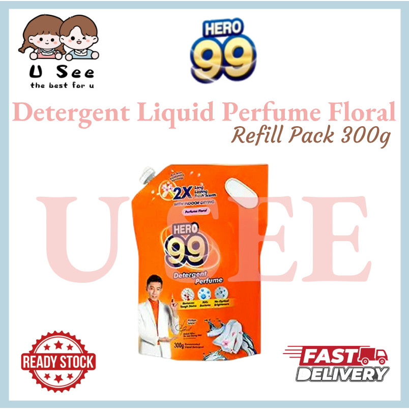 Hero 99 Detergent Liquid Perfume Floral Refill Pack 300g | Shopee Malaysia