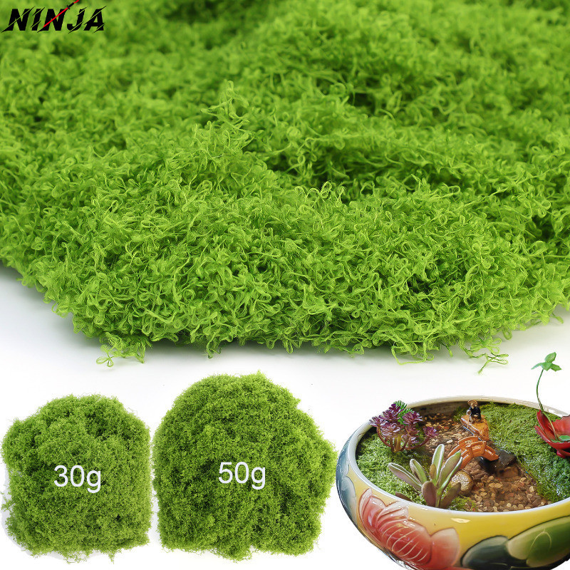 30/50g Green Artificial Moss - DIY Crafts Decor - for Landscape Potted ...