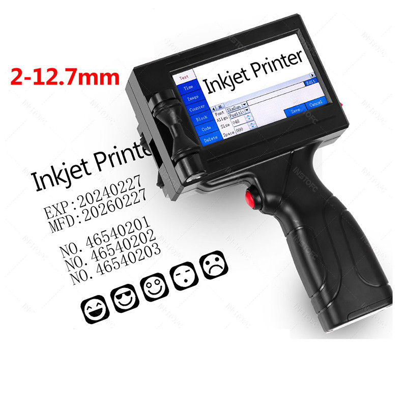 600dpi Handheld Inkjet Printer Printing Spray Height 2-12.7mm Digital ...
