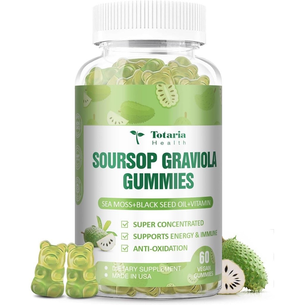 Sugar Free Soursop Oil Graviola Sea Moss Gummies - Support Digestive ...