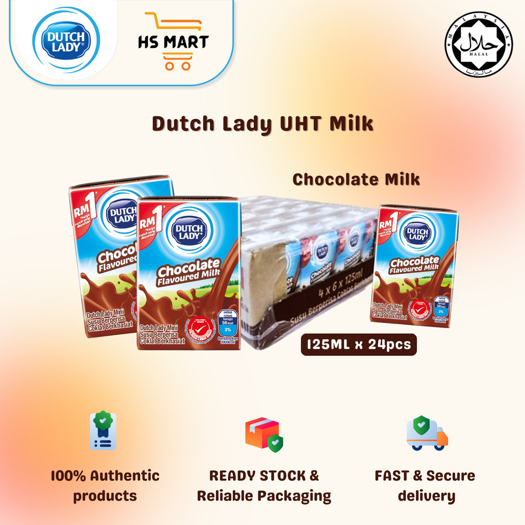 Dutch Lady Chocolate Milk 125ml x 24pcs | Shopee Malaysia