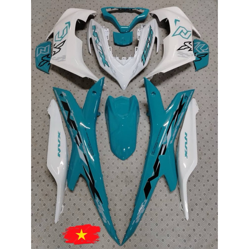 🇻🇳AEROX YAMAHA NVX V2 HLY COVER SET CUSTOM SKY BLUE-WHITE（SIAP TANAM ...