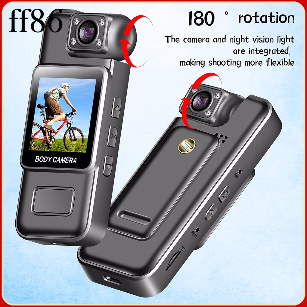 ABS Wearable Body Camera With 64GB TF Hands-Free Security Operations ...