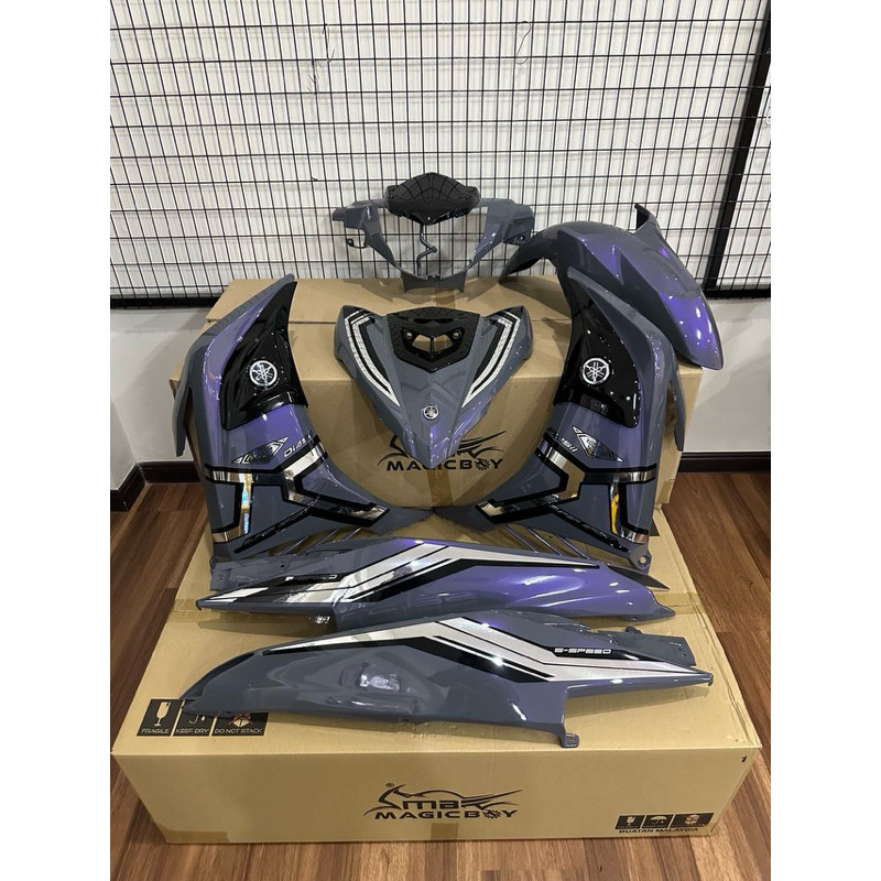MAGIC BOY COVER SET CUSTOM LC135 V4-V7 RAMBO PURPLE 2024 | Shopee Malaysia