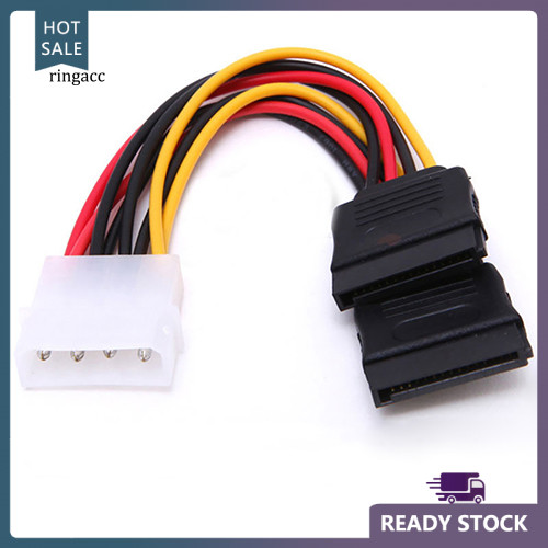 RGA 4 Pin IDE Molex to 15 Pin 2 Serial SATA Hard Drive Power Adapter ...
