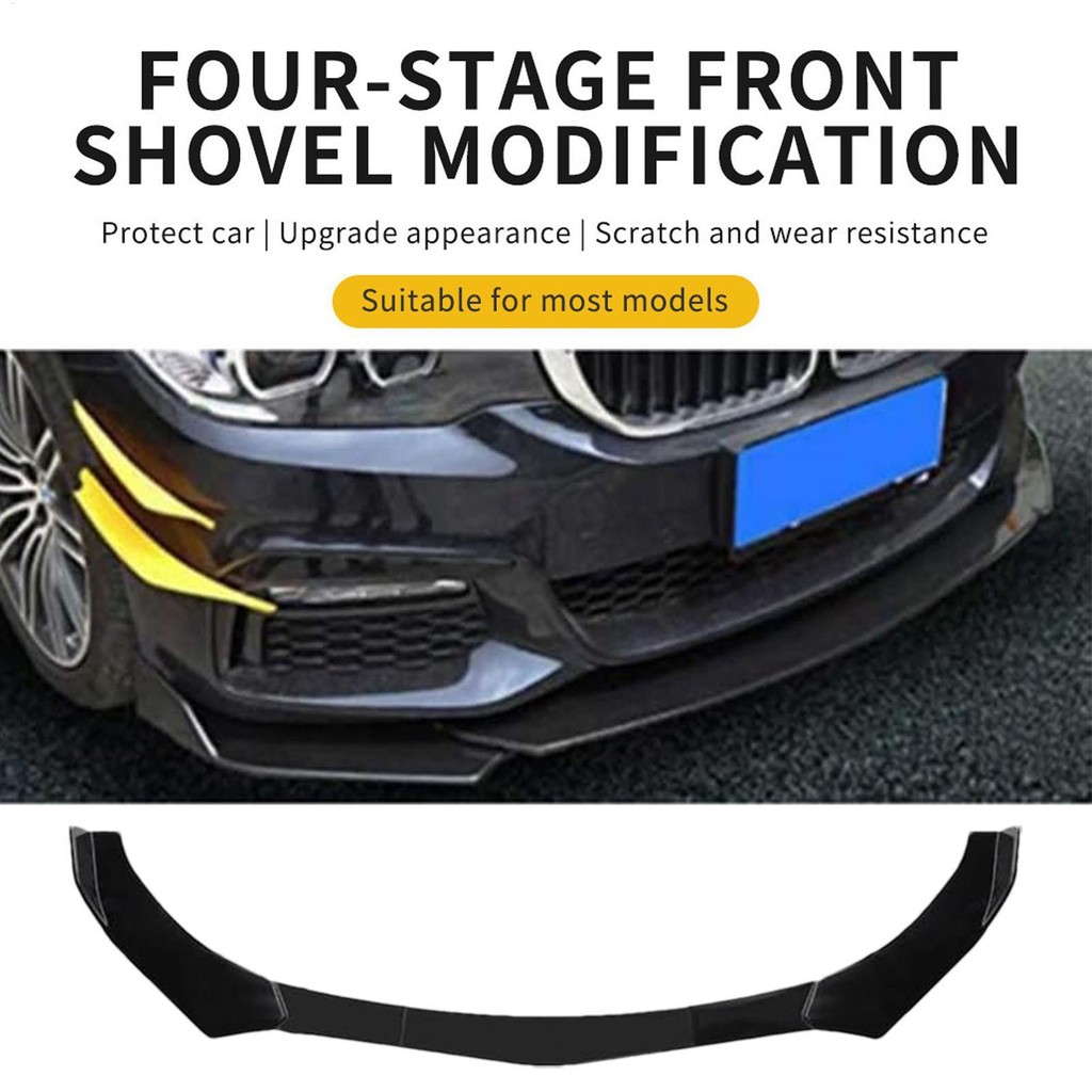 Black Front Bumper Lip Waterproof Multipurpose Front Bumper Lip Auto ...