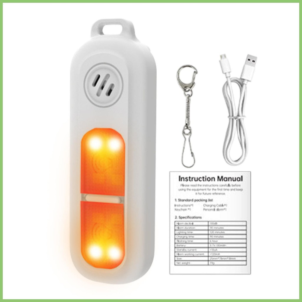 Personal Alarm 130Db Siren Safety Keychain Strobe Light Up Portable ...
