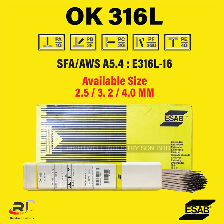 ESAB OK 316L - Stainless Steel E316L-16 SMAW Electrode | Shopee Malaysia