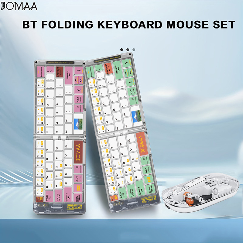Jomaa Bluetooth Foldable Keyboard Usb Wireless Folding Bluetooth Keyboard Mouse Combo
