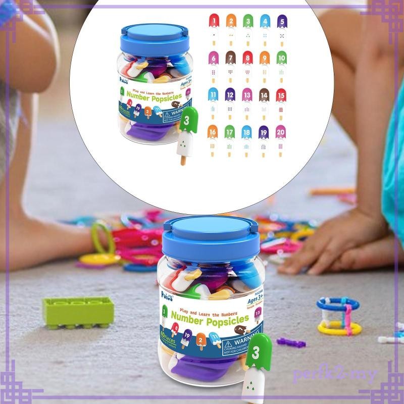 [PerfkfcMY] 20Pcs Counting Toys Number Matching Learning Toys 1-20 ...