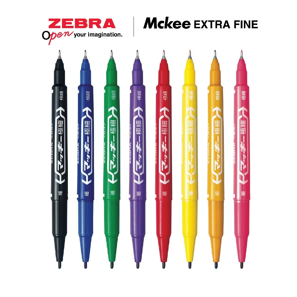 Zebra Mckee Extra Fine Permanent Marker Twin Head Double Point | Shopee ...
