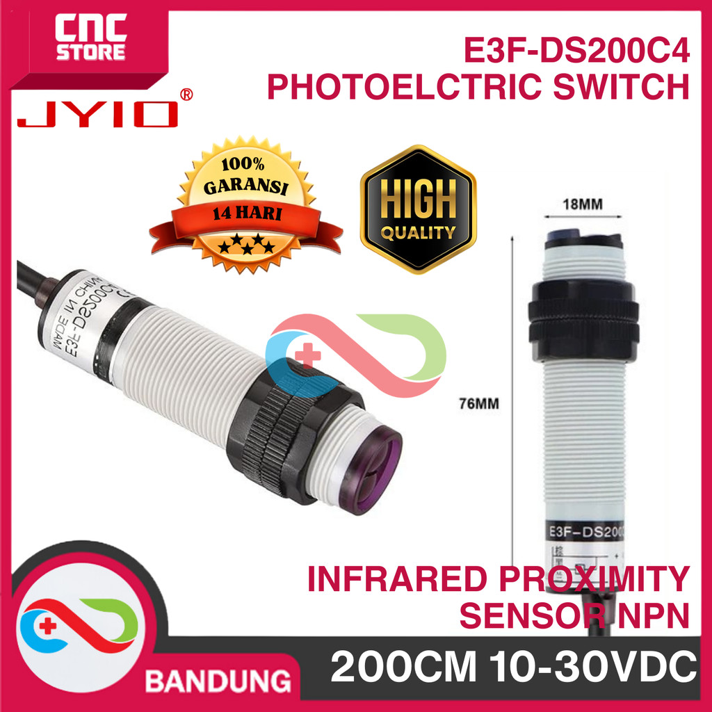 E3f-ds200c4 PHOTOELECTRIC SWITCH 200CM DC Infrared Proximity Sensor NPN ...