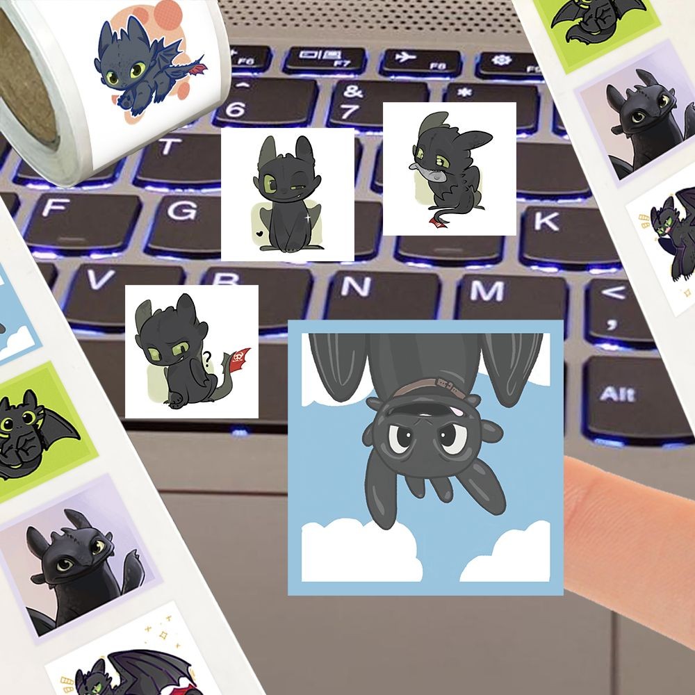 Toothless boy roll up paste dragon tamer cartoon decorative sticker ...