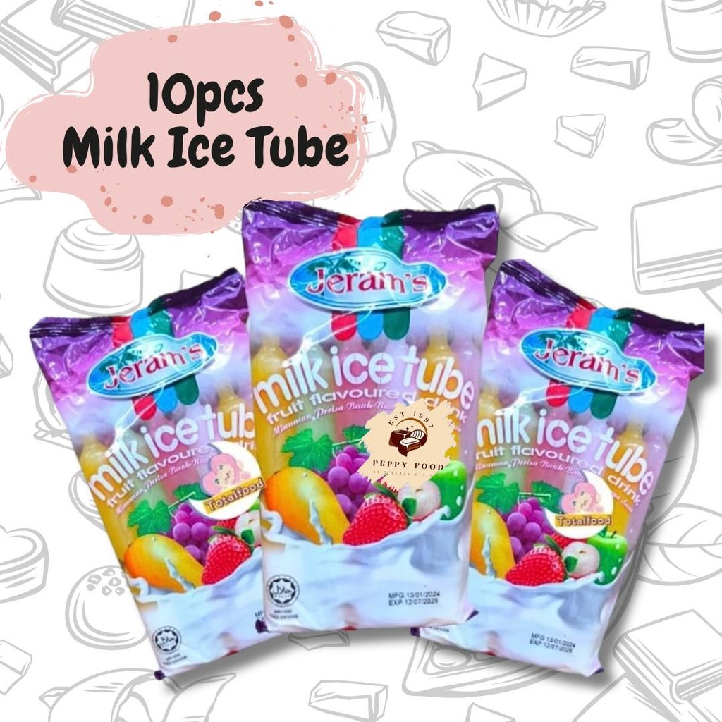 10pcs x 45ml Jeram Milk Ice Tubes – Fruit Flavors with Milk / Milky Ice ...