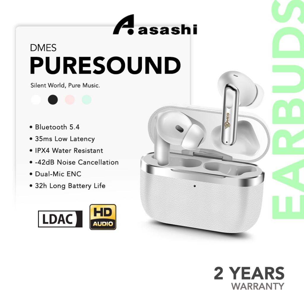 Dmes PureSound ANC Wireless Earphones 5.4 Bluetooth Earbuds | Active Noise Cancellation | Call ...