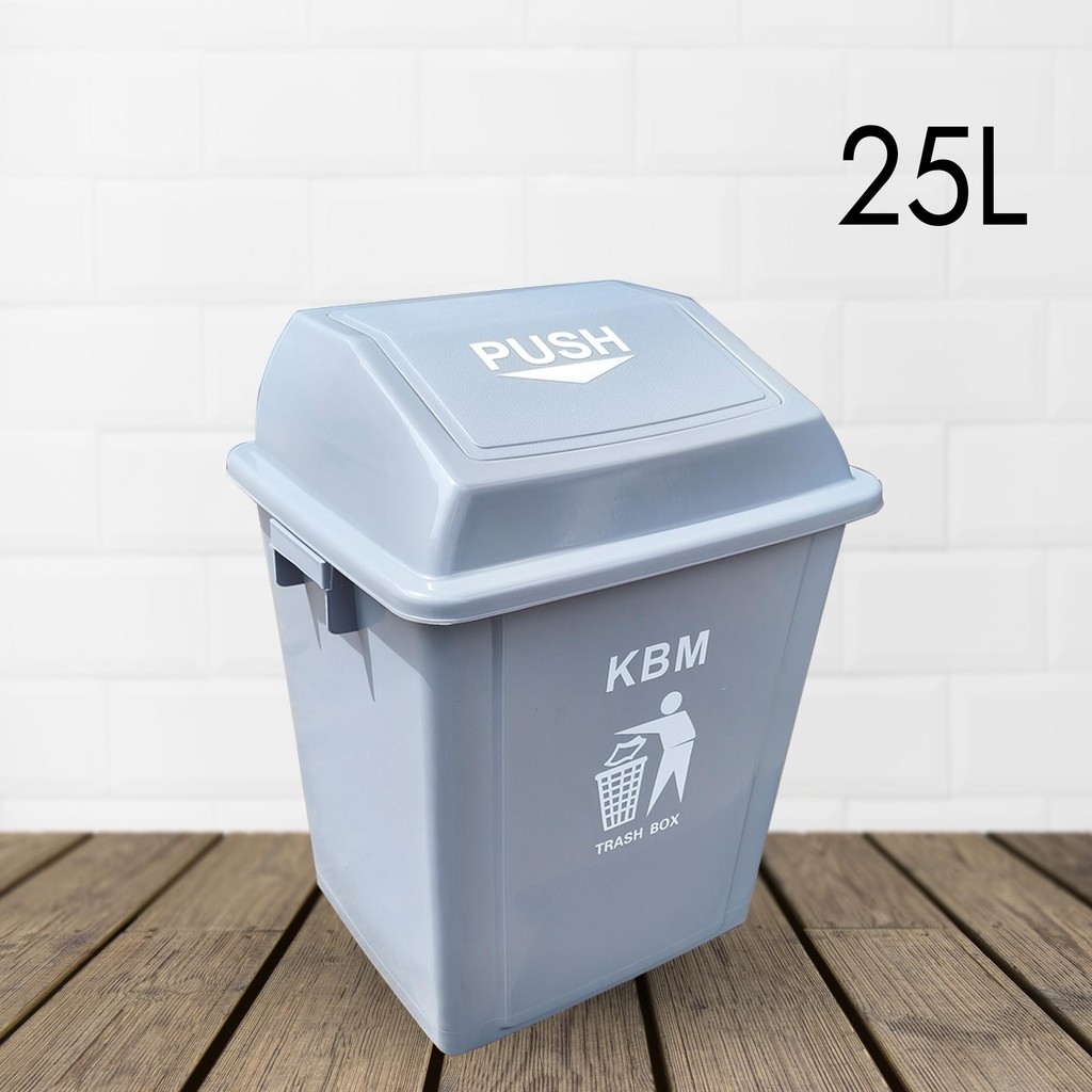 KBM Grey Push Lid Dustbin (3 Sizes Available) | Shopee Malaysia