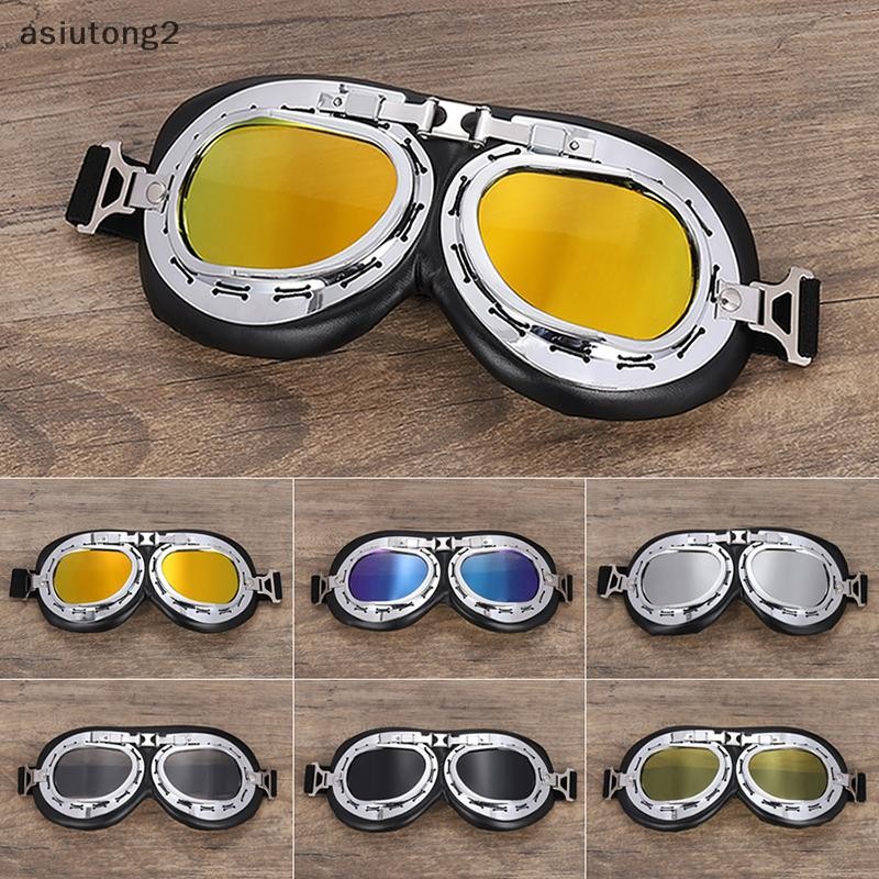 ASI Windproof Retro Motorcycle Goggles Glasses Vintage Moto Classic ...