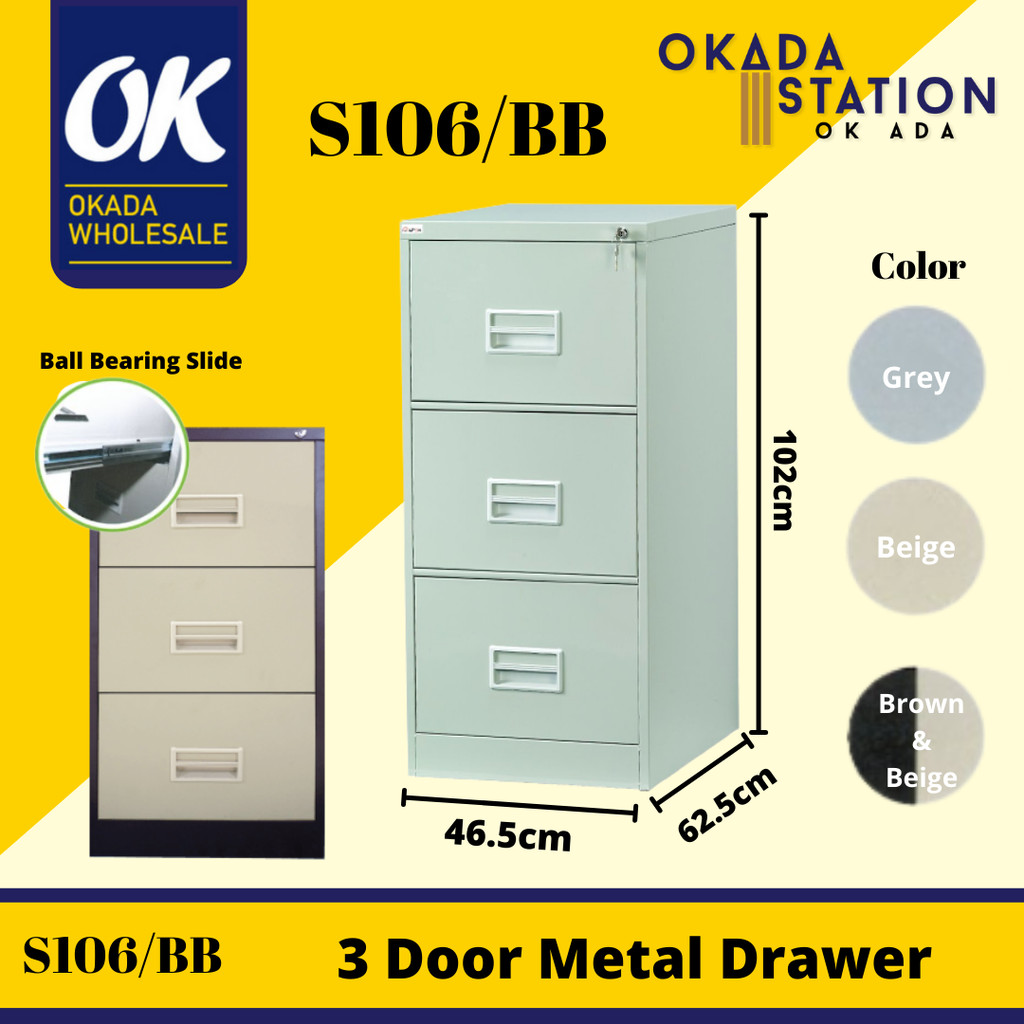 OKADA 3 Layer Drawer / S106/BB / Steel Drawer / Laci Besi / Steel ...