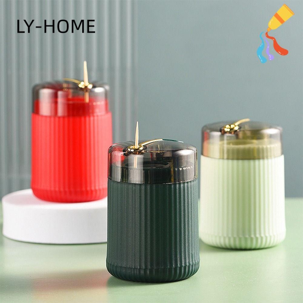 LY-HOME Toothpick Dispenser, Round Pop-up Automatic Toothpick Box ...