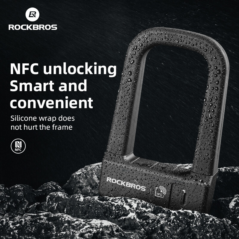 ROCKBROS Smart U Lock NFC Unlocking MTB Road Bike Lock Motorcycle Anti ...