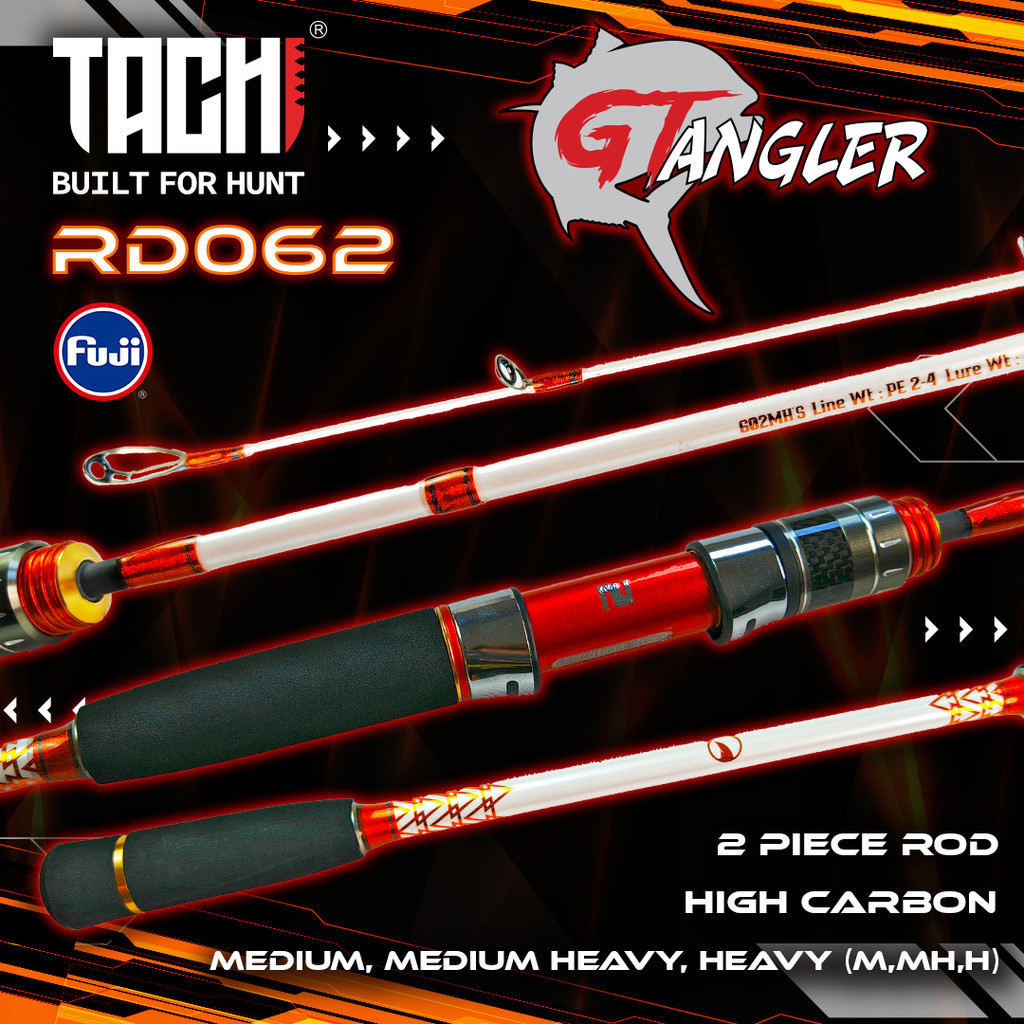 TACHI GT Angler Joran Jigging Laut Rod Solid Carbon M/MH/H Power Air ...