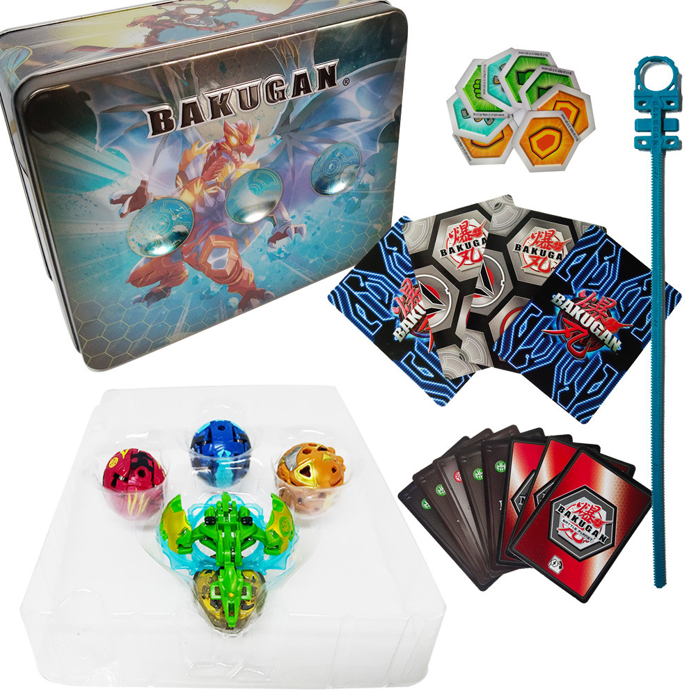 4IN1 Iron Box Set Bakugan Battle Brawlers 3pcs Bakugan & 1pc Special ...
