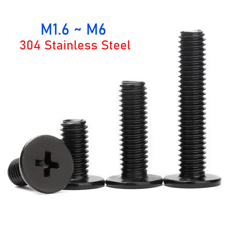 Black 304 Stainless Steel CM Phillips Super Low Head Screw M1.6 M2 M2.5 ...